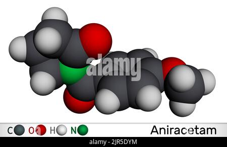 Aniracetam molecule. It is nootropic drug used to ameliorate memory ...