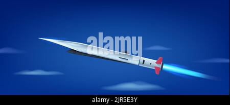 Hypersonic missile in the blue sky illustration Stock Vector Image ...