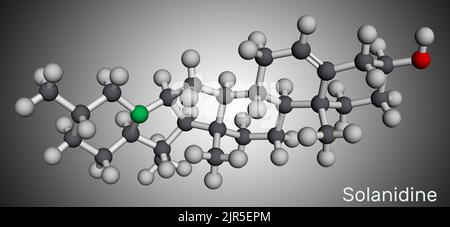 Solanidine molecule. It is poisonous steroidal alkaloid, plant ...