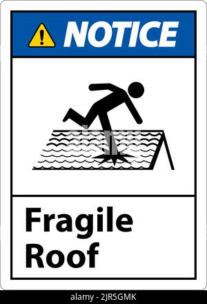 Notice Fragile Roof Sign On White Background Stock Vector Image & Art ...