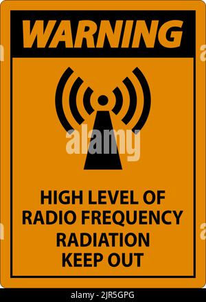 Warning High Level of RF Radiation Sign On White Background Stock ...