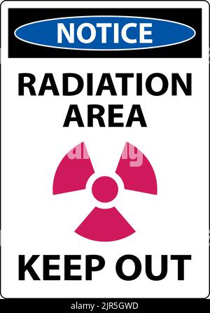 Notice Radiation Area Keep Out Sign On White Background Stock Vector ...