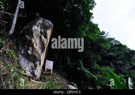 A large rock resembling the front of a ship was taken as the name Bukit ...