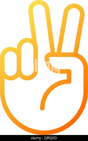hand peace and love sign gradient style icon vector illustration design ...