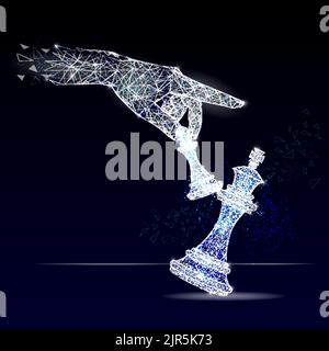 Business checkmate vector geometric polygonal art background Stock ...