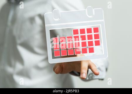 A 3d render of a hand interacting with calendar design Stock Photo - Alamy