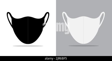 Facemask vector mockup icon. Black face mask ppe anti dust mask shape ...