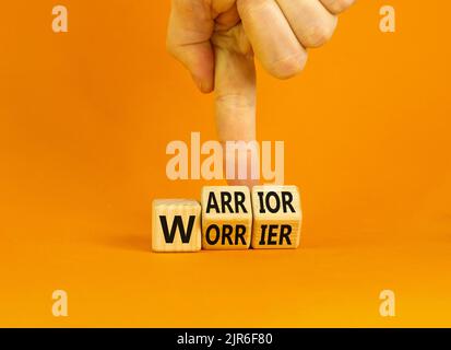 Be warrior not worrier symbol. Concept words Warrior and Worrier on ...