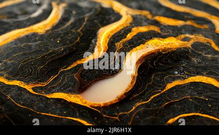A hyper-detailed 3D render of lava wave for background or wallpaper ...