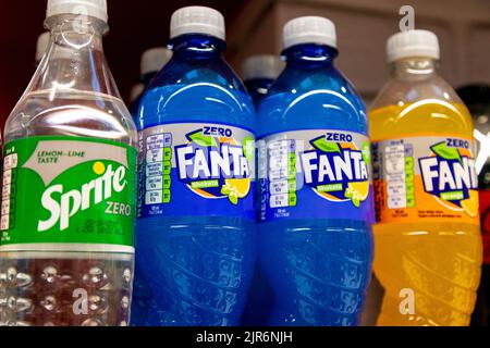 Special edition blue Fanta Shokata on a supermarket shelf Stock Photo - Alamy