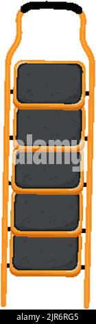 technician step ladder safety cartoon vector illustration Stock Vector ...