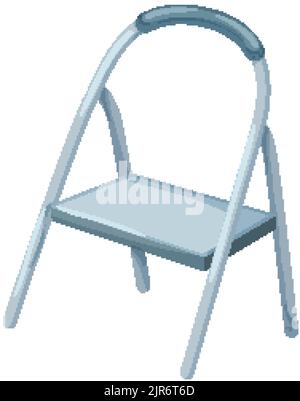 technician step ladder safety cartoon vector illustration Stock Vector ...