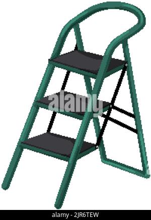 foot step ladder safety cartoon vector illustration Stock Vector Image ...