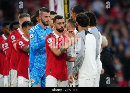 Manchester United's Bruno Fernandes before the Premier League match at ...