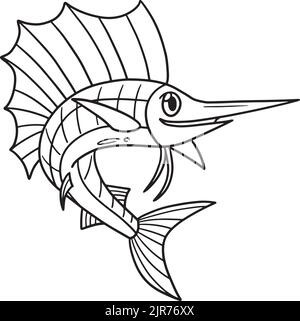 Sailfish Coloring Page for Kids Stock Vector Image & Art - Alamy