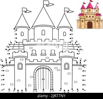 Dot to Dot Castle Coloring Page for Kids Stock Vector Image & Art - Alamy