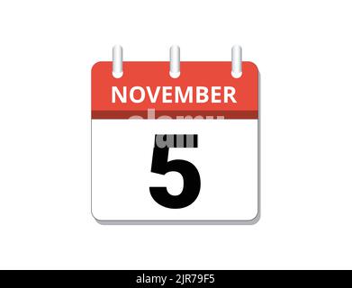 Icon calendar day - 5 November. 5th days of the month, vector ...