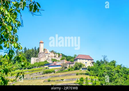 Castle Hornberg with harbour in Front, Neckarzimmern, Germany Stock ...