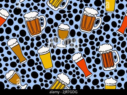 Octoberfest seamless beer pattern for fabrics and wrapping paper and ...