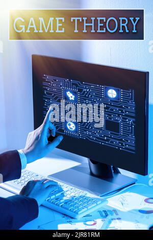 Sign displaying Game Theory. Business overview branch of mathematics ...