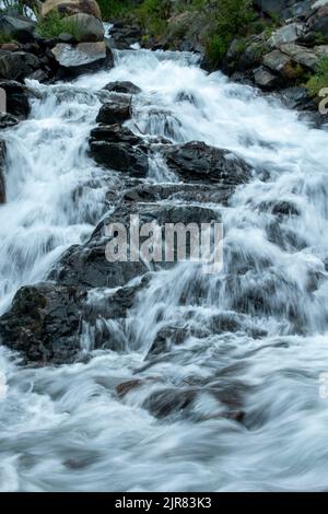 Big Pine Creek runs at high elevation in the eastern Sierra, west of ...