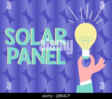 Text caption presenting Solar Panel. Concept meaning designed to absorb ...