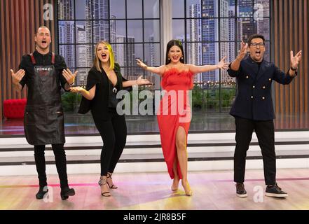 MIAMI, FL-AUG 22: Pietro the bartender, Migbelis Castellanos, Ana ...