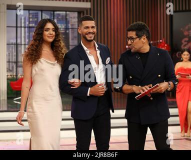 MIAMI, FL-AUG 22: Participant Luciana and Gustavo are seen during ...