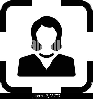 Customer, female, focus icon is isolated on white background. Use for ...