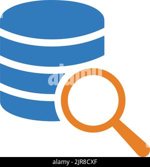Database, search icon is isolated on white background. Use for graphic ...