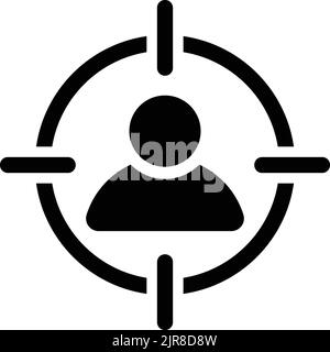 Customer, target, user, man icon is isolated on white background. Use ...
