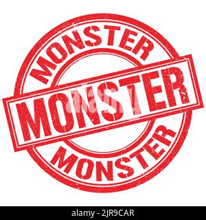 MONSTER text written on red rectangle stamp sign Stock Photo - Alamy