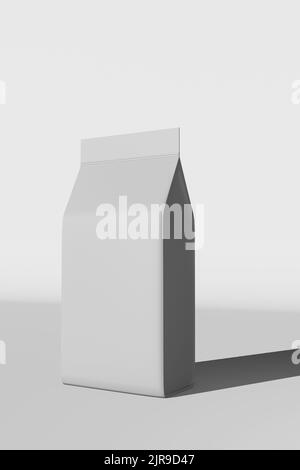 White standing box bottom pouch bag branding template price tag card ...