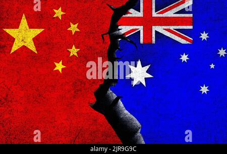 Australia with national flags on political globe. 3D illustration Stock ...