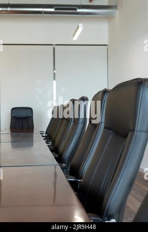 Unattended empty conference table - stock photo Stock Photo - Alamy