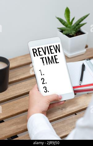 Text sign showing Time For Review, Internet Concept Evaluation Feedback ...