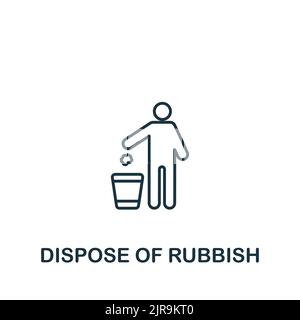 Burnable Trash icon. Line simple icon for templates, web design and ...