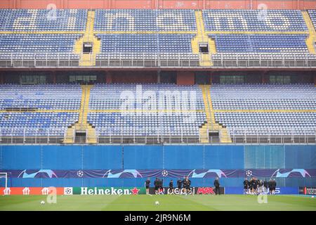 Players of Bodo/Glimt during a training session at Maksimir Stadium, in ...