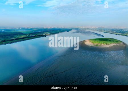 RUGAO, CHINA - AUGUST 23, 2022 - An exposed beach in the middle of the ...