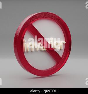 Beautiful abstract illustration invader Forbidden, prohibiting sign ...