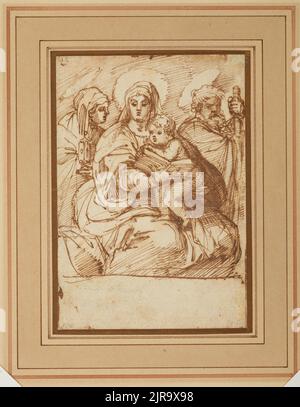 Agostino Carracci - The Holy Family with St. Anne Stock Photo - Alamy