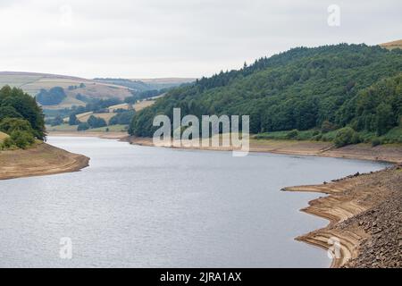 The Ladybower reservoir during the dry and drought weather in the ...