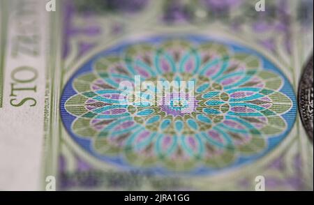 Obverse of 100 polish zloty banknote for design purpose Stock Photo - Alamy