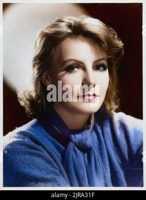Portrait of Greta Garbo. Colorized by Bill Waterson Stock Photo - Alamy