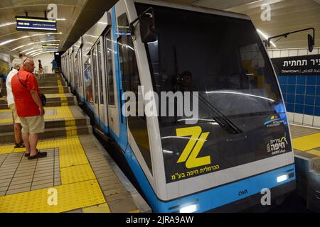 The Carmelit / Funicular cable railway in Haifa, Israel Stock Photo - Alamy