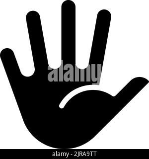 Hand with Fingers Splayed Gesture Icon. Raised hand emoji. Folded Hands ...