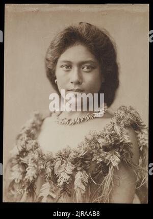[Portrait of a young Polynesian woman], 1891-1920, by Thomas Andrew ...