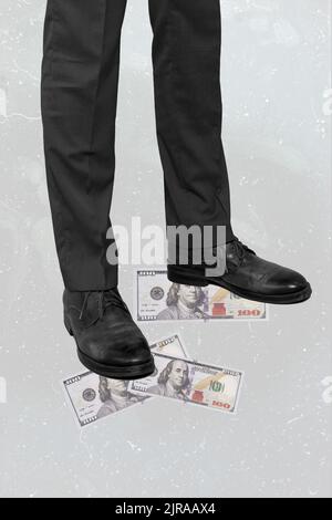 Creative collage artwork magazine sketch image of happy guy weird ...