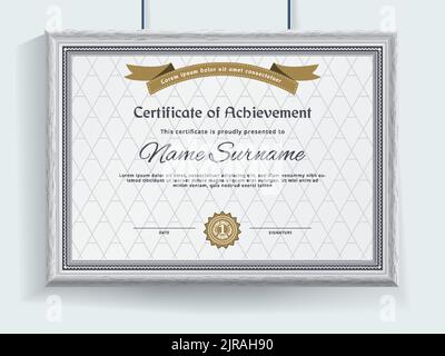 Diploma template or certificate frame, border design Stock Vector Image ...