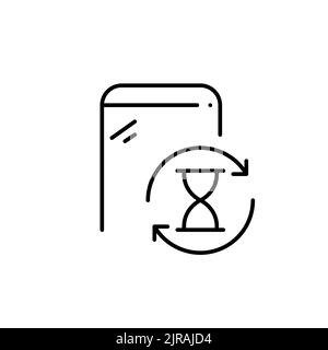 Screen time limit on smartphone. Pixel perfect, editable stroke line ...